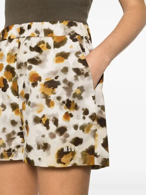 MSGM Graphic-print Poplin Shorts