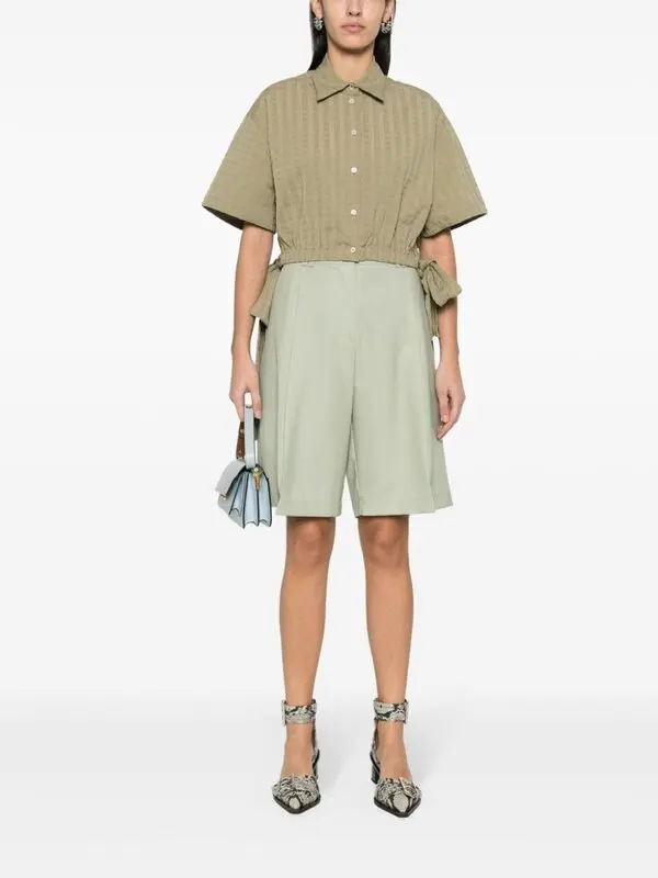 MSGM Seersucker Cropped Shirt