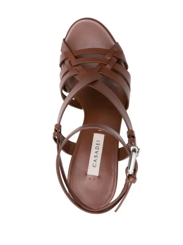 Casadei Betty 120mm Leather Sandals - Brown