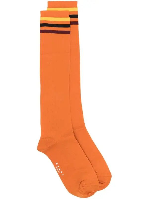Marni Striped Ankle Socks - Orange