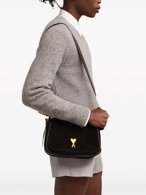 AMI Paris Paname Suede Shoulder Bag