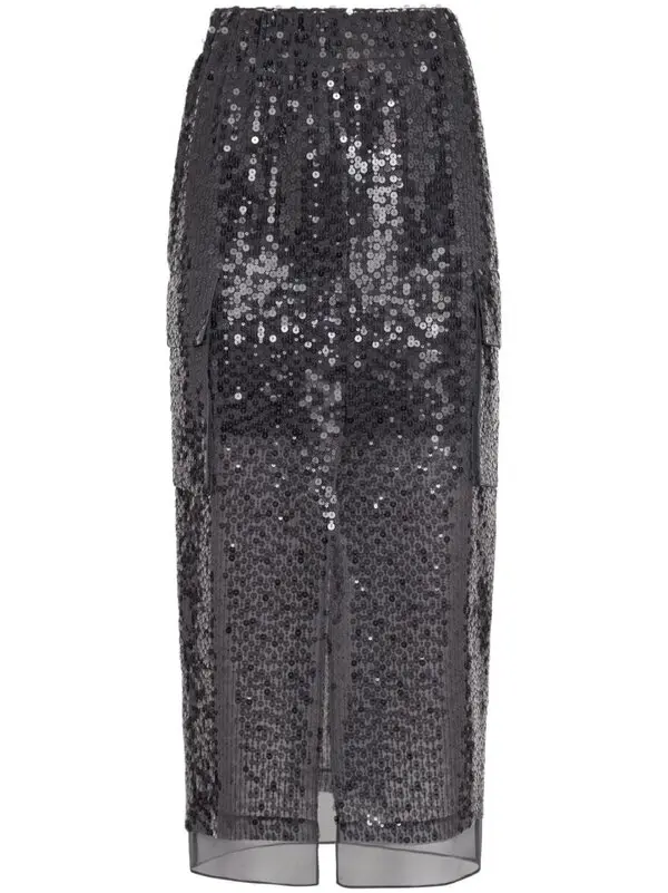 Brunello Cucinelli Sequinned High-waisted Skirt