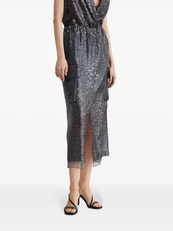 Brunello Cucinelli Sequinned High-waisted Skirt
