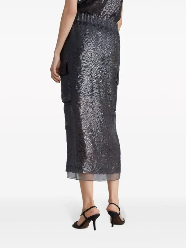 Brunello Cucinelli Sequinned High-waisted Skirt