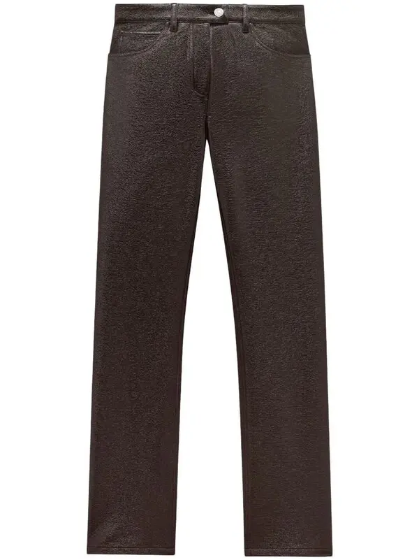 COURREGES Straight-leg Vinyl Trousers - Black