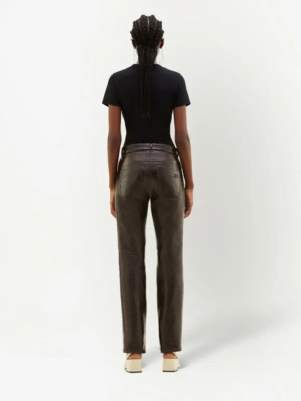 COURREGES Straight-leg Vinyl Trousers - Black