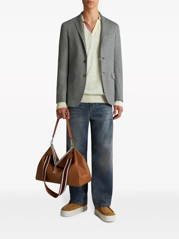 Etro Fine-checked Single-breasted Blazer - Blue