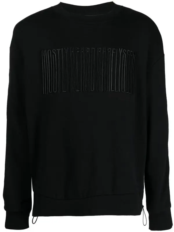 MOSTLY HEARD RARELY SEEN Logo Embroidered Hybrid Sweatshirt - Black