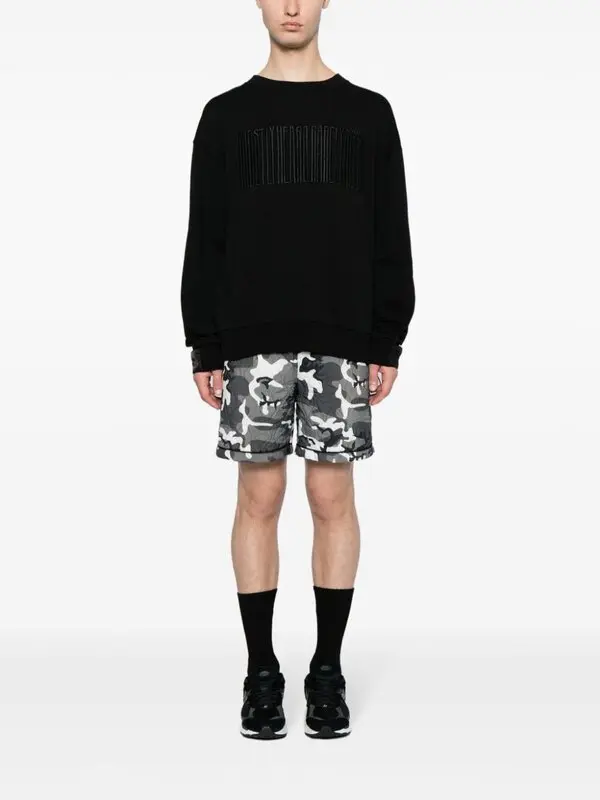 MOSTLY HEARD RARELY SEEN Logo Embroidered Hybrid Sweatshirt - Black