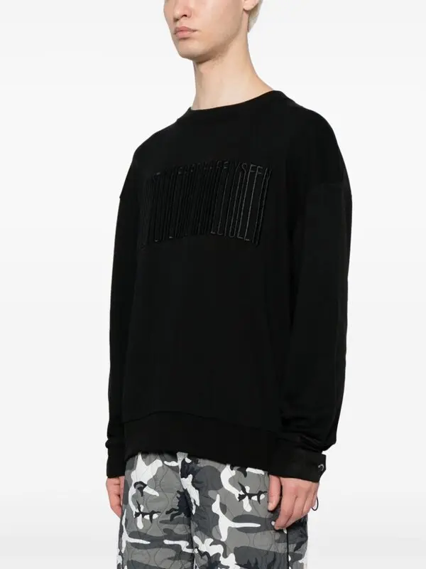 MOSTLY HEARD RARELY SEEN Logo Embroidered Hybrid Sweatshirt - Black