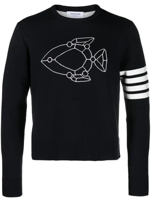 Thom Browne Fish Icon-intarsia Jumper