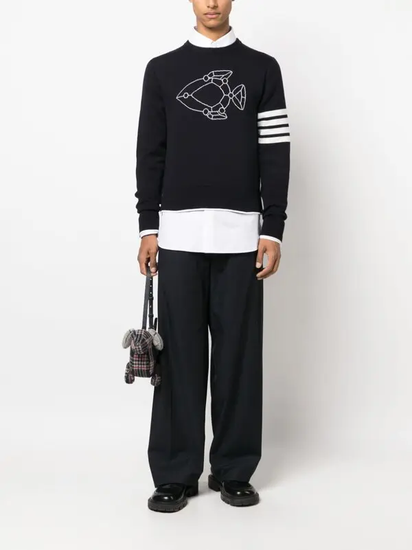 Thom Browne Fish Icon-intarsia Jumper