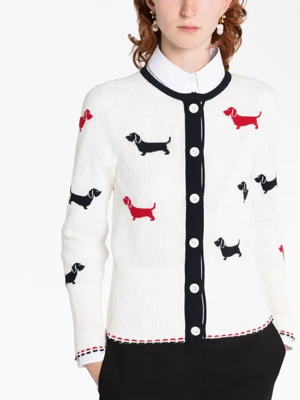 Thom Browne Intarsia-knit Hector Cotton Cardigan