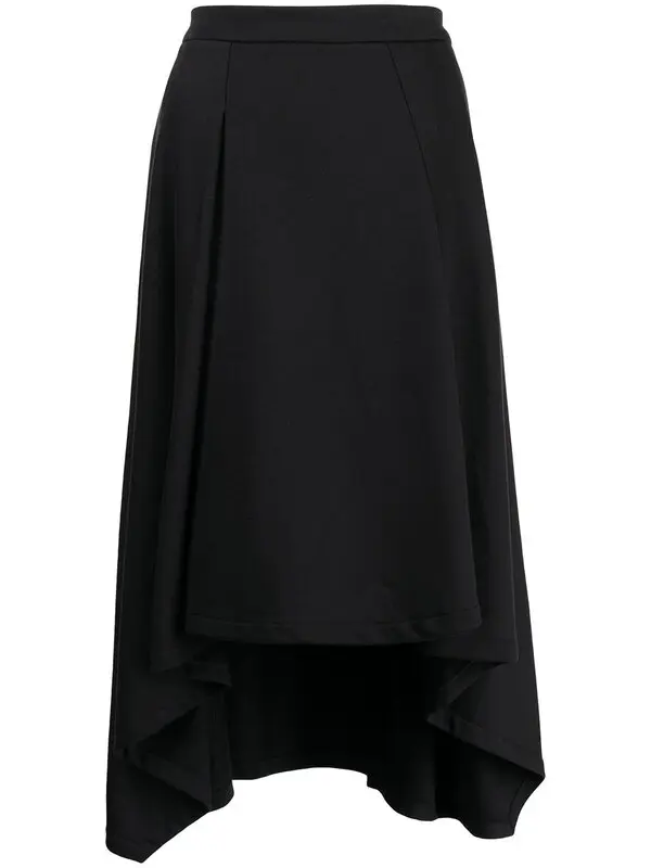 SHANSHAN RUAN Asymmetric Pleated Midi Skirt