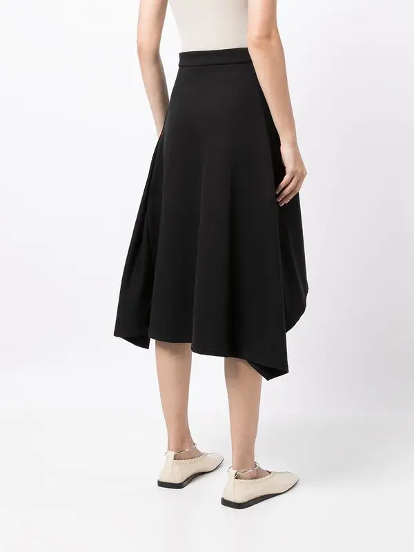 SHANSHAN RUAN Asymmetric Pleated Midi Skirt