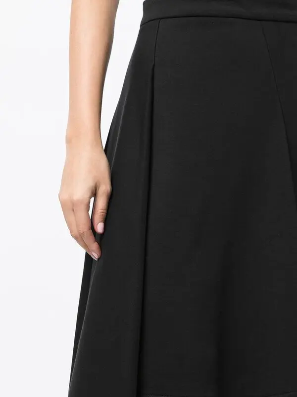 SHANSHAN RUAN Asymmetric Pleated Midi Skirt