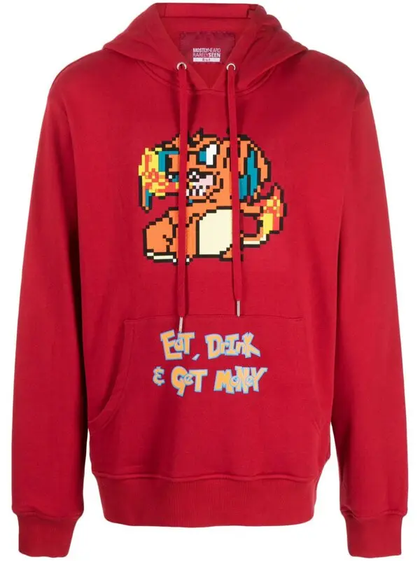 MOSTLY HEARD RARELY SEEN Eat, Drink, Money, Dragon" Cotton Hoodie