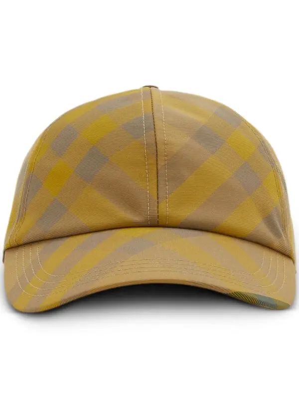 Burberry Check-pattern Cotton Cap - Yellow
