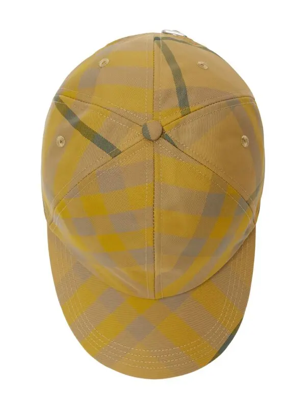 Burberry Check-pattern Cotton Cap - Yellow