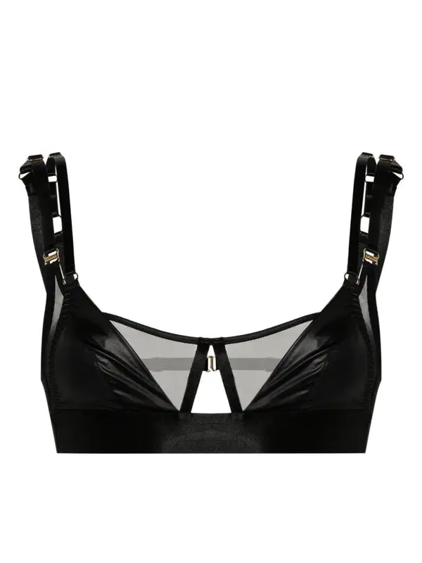 BORDELLE Vero Triangle-cup Satin Bra - Black