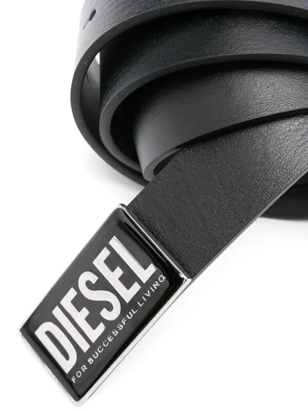 DIESEL® Logo-plaque Leather Belt