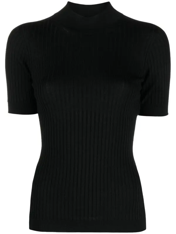 Versace Ribbed-knit Wool Top