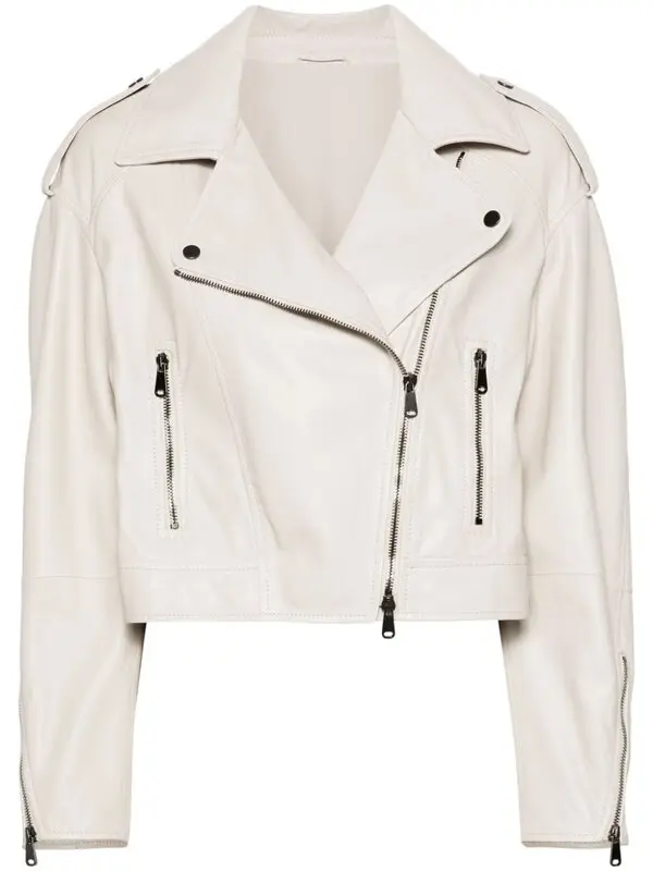 Brunello Cucinelli Notched-lapel Leather Jacket