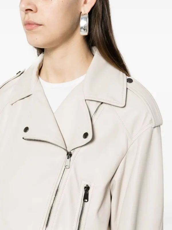 Brunello Cucinelli Notched-lapel Leather Jacket
