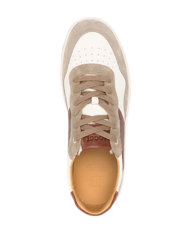 Boggi Milano Panelled-Design Leather Sneakers In Neutrals  display picture 2