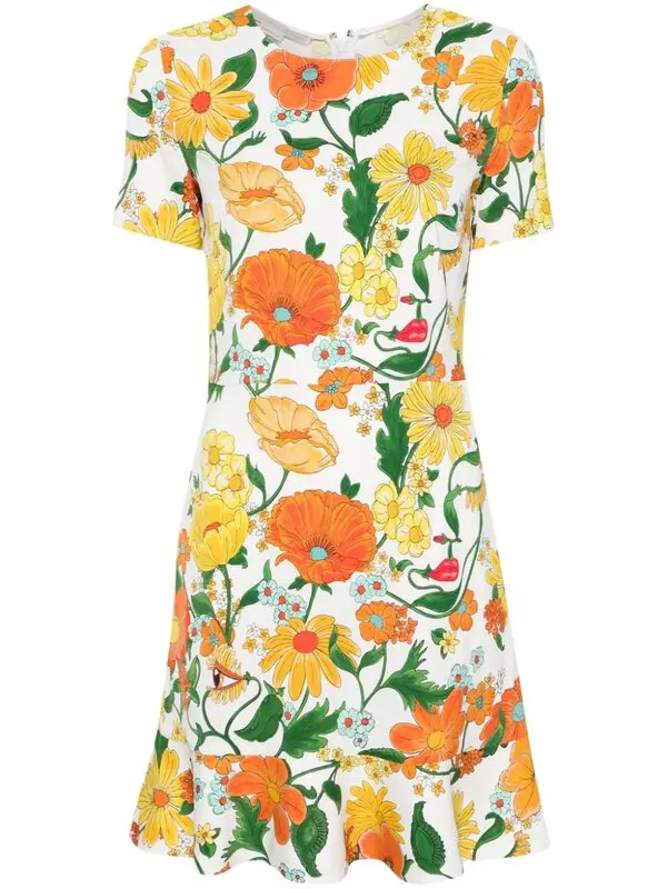 Stella McCartney Floral-print Peplum Dress - White
