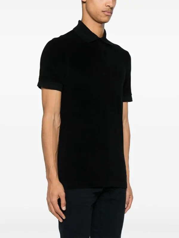 TOM FORD Towelling Cotton-blend Polo Shirt - Black