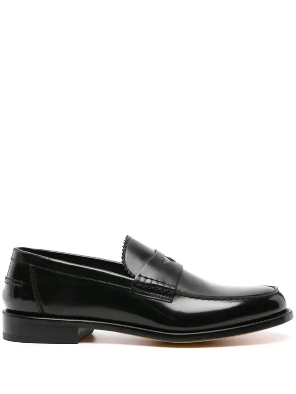 DOUCAL'S Patent Leather Penny Loafers - Black