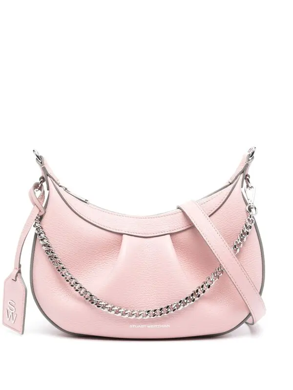 STUART WEITZMAN Stellar Crescent Leather Shoulder Bag