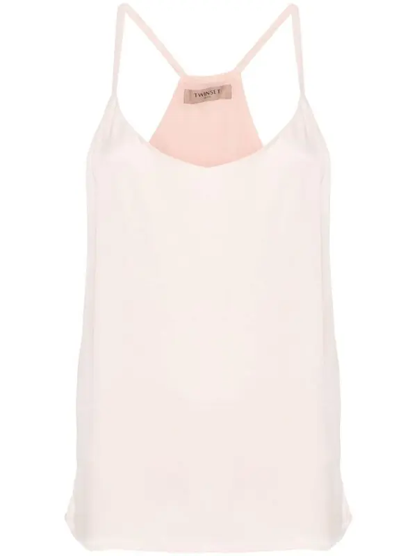 TWINSET Sleeveless Satin Top - Pink