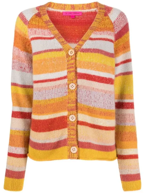 THE ELDER STATESMAN V-neck Striped Cashmere Cardigan - Multicolour