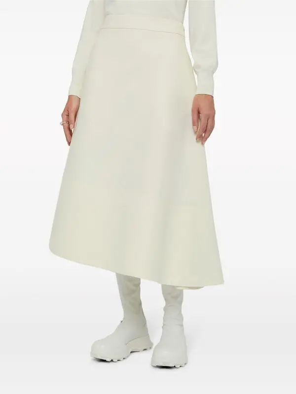 JIL SANDER Asymmetric Midi Skirt - White