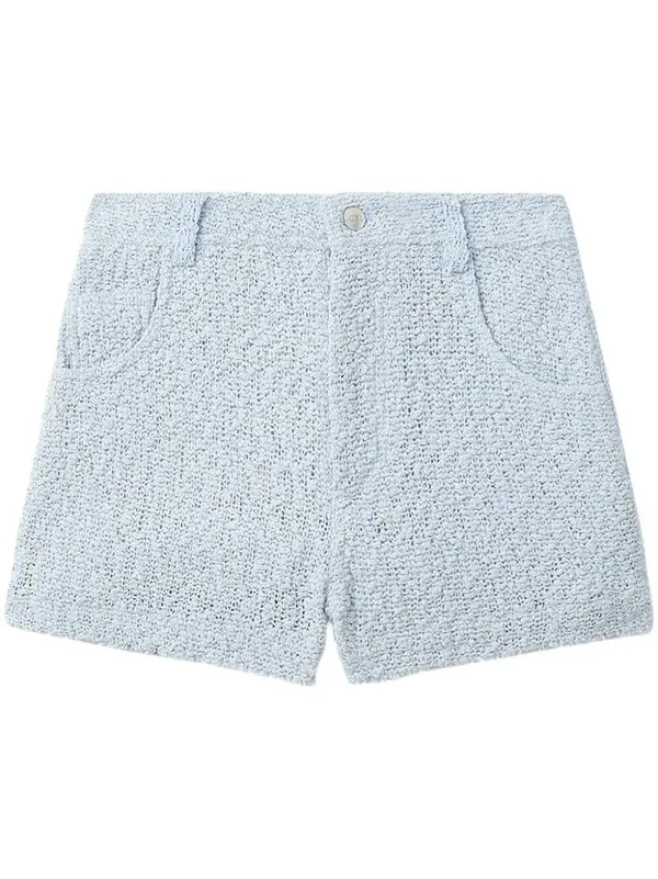 IRO PARIS High-waisted Tweed Shorts - Blue