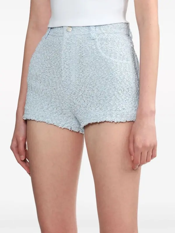 IRO PARIS High-waisted Tweed Shorts - Blue