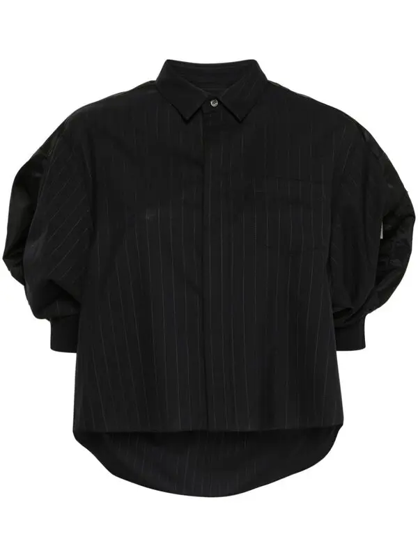 Sacai Pinstripe Cropped Shirt