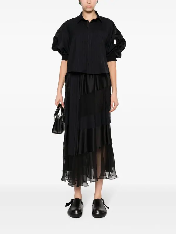Sacai Pinstripe Cropped Shirt