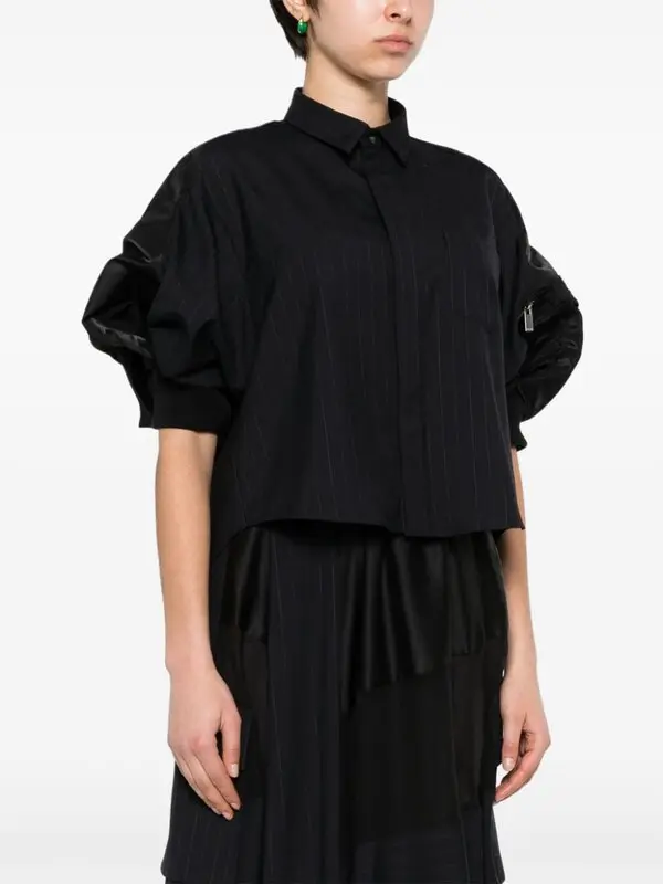Sacai Pinstripe Cropped Shirt