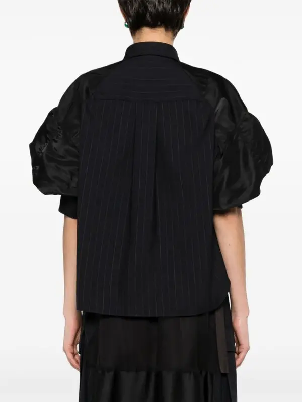 Sacai Pinstripe Cropped Shirt
