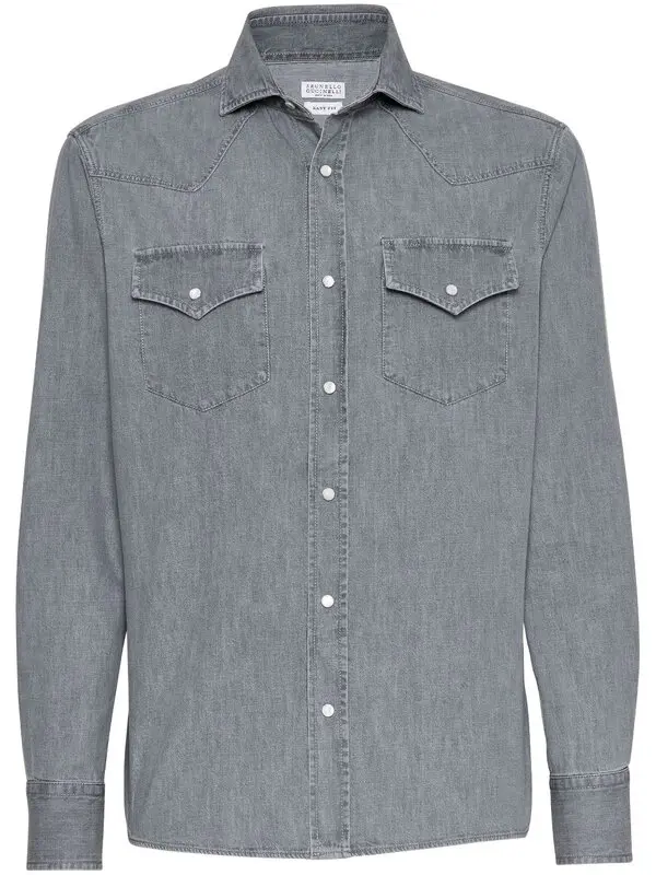 Brunello Cucinelli Western Denim Shirt