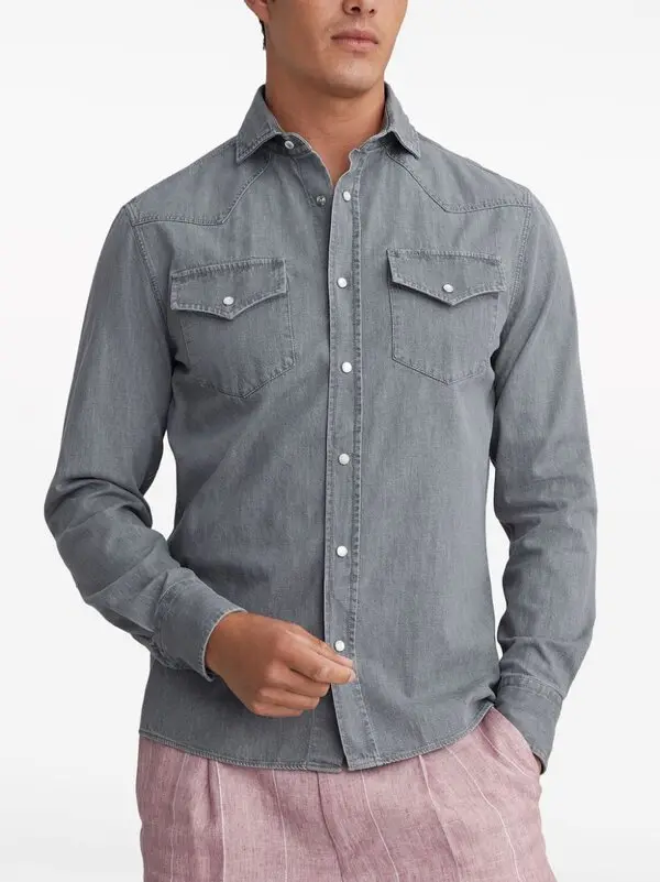 Brunello Cucinelli Western Denim Shirt