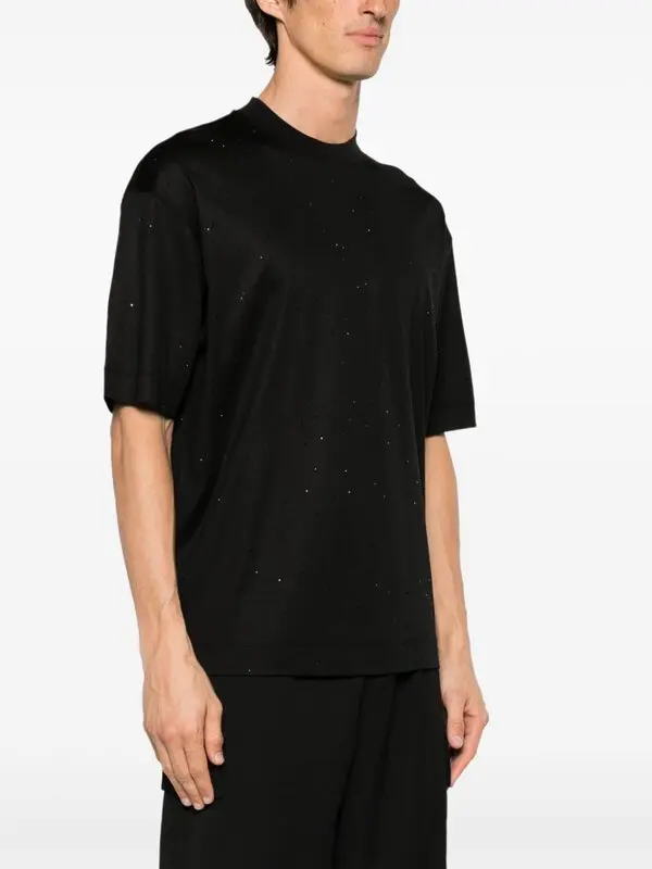 Emporio Armani Rhinestone-embellished Jersey T-shirt