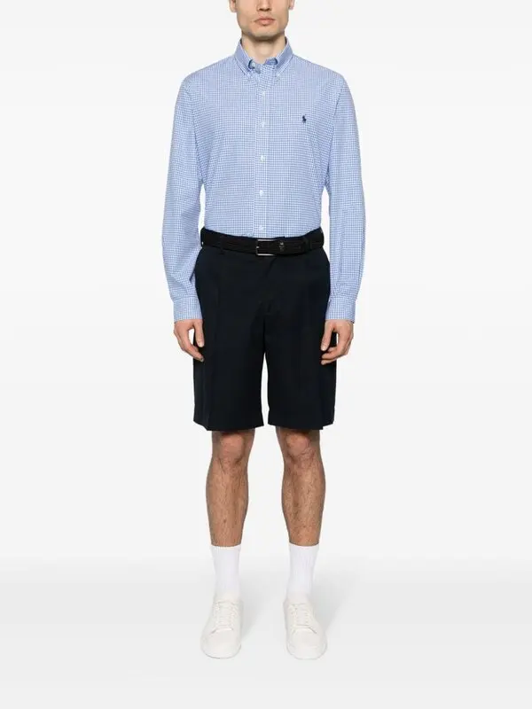 Polo Ralph Lauren Polo Pony Checked Polo Shirt - Blue
