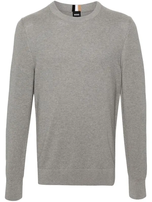 BOSS Mélange-effect Cotton Jumper