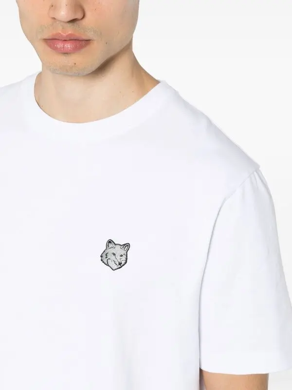 Maison Kitsuné Fox-motif Cotton T-shirt - White