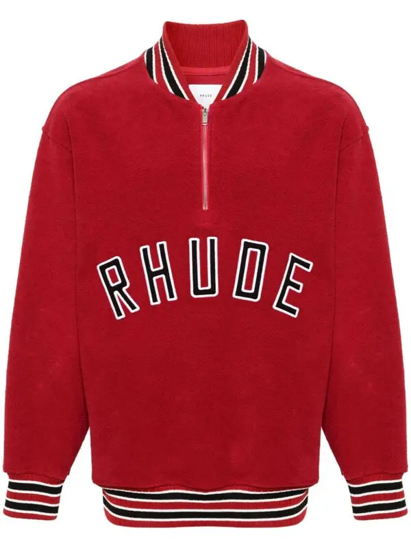 Rhude Varsity Half-zip Sweatshirt - Red