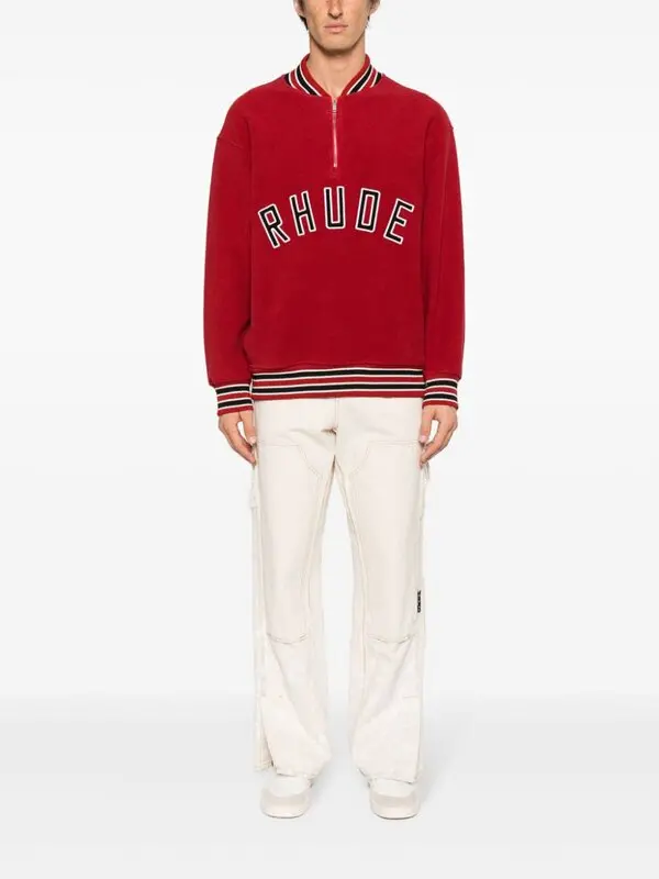 Rhude Varsity Half-zip Sweatshirt - Red